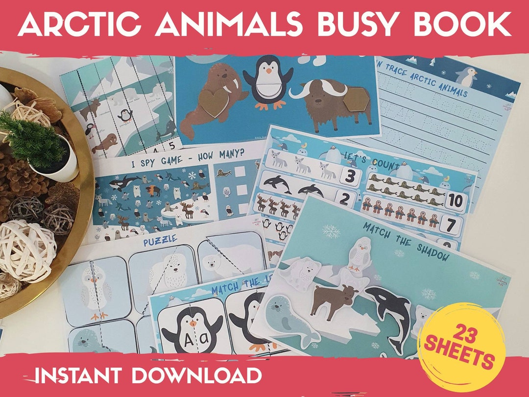 Arctic Animals Busy Book, Polar Animals Busy Binder, Learning Binder ...