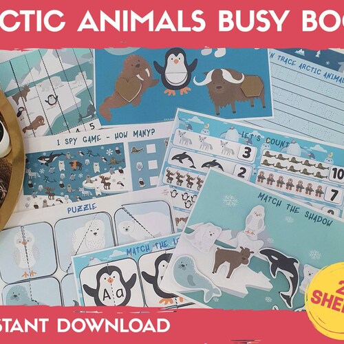 Arctic Polar Animals Printable Busy Book Winter Learning - Etsy