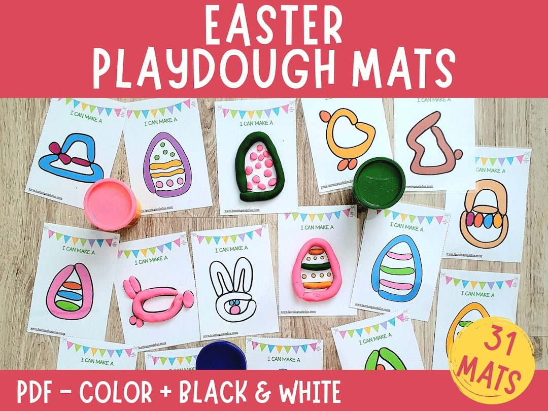 Easter Play Dough Mats, Printable Play Doh Learning Toddler Activitiy ...