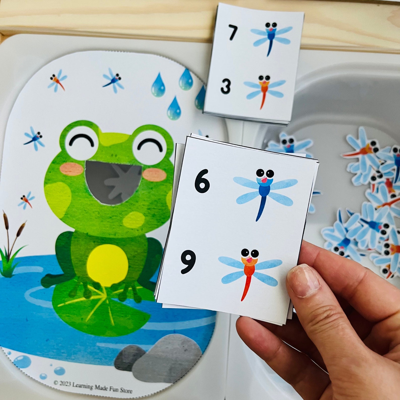 Feed the Frog Counting Flisat Insert, Pond Activity (printable) - Etsy