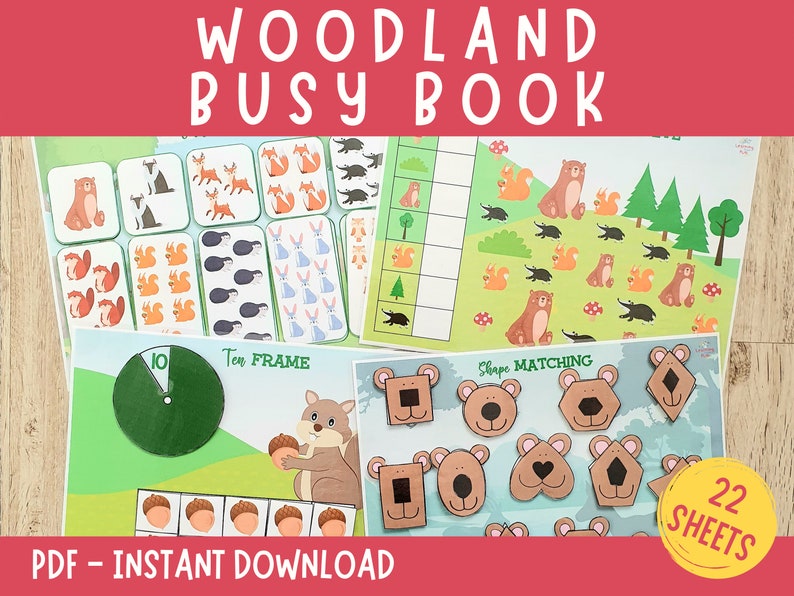 Forest Animals Busy Book Woodland Learning Binder Preschool - Etsy
