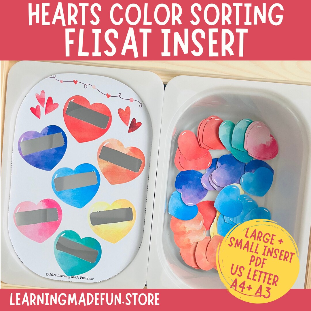 Valentines Day Hearts Sort by Color, Flisat Insert, Trofast Insert ...