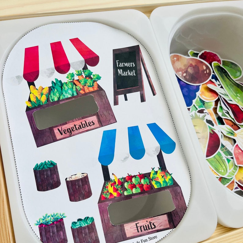 Fruits and Veggies Sorting, Printable Flisat Insert, Trofast Insert ...