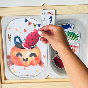Trick or Treat Candy Counting, Printable Flisat Insert, Trofast Insert ...