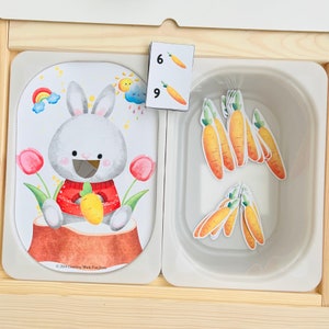 Feed the Bunny Flisat Insert, Size Sort, Counting Activity, Printable ...