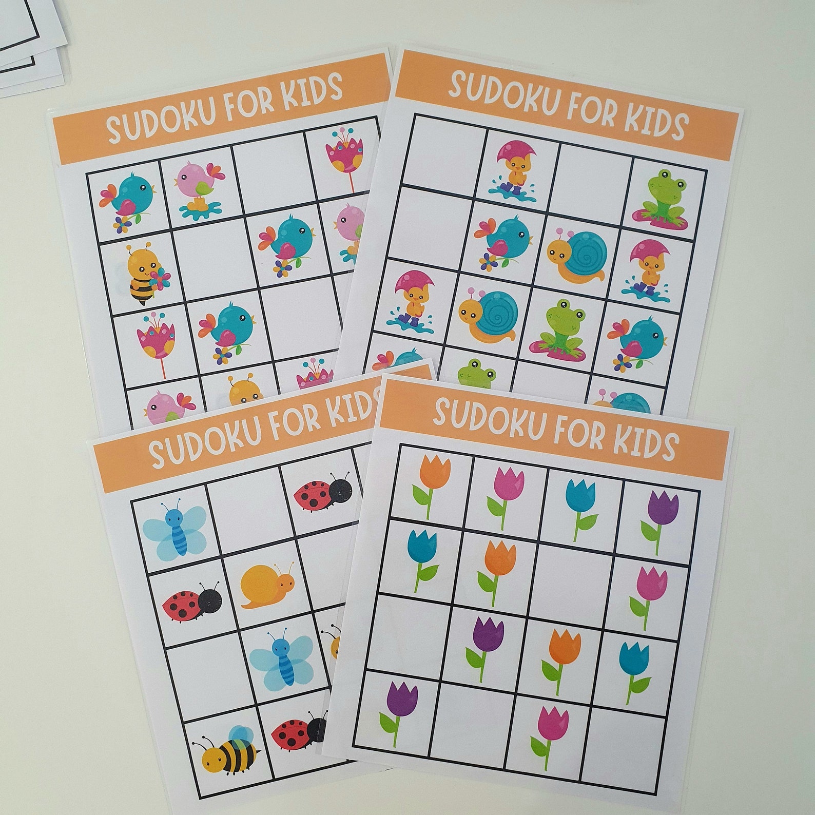Spring Sudoku Games Spring Matching Games Learning - Etsy