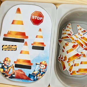 Construction Cones Size Sorting, Printable Flisat Insert, Trofast ...