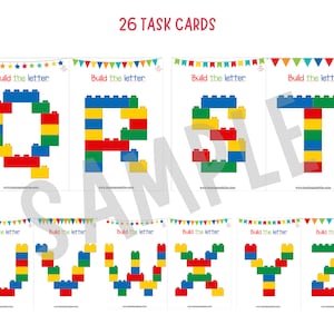 Alphabet Brick Building Cards: Preschool Literacy (PDF Download) - Etsy