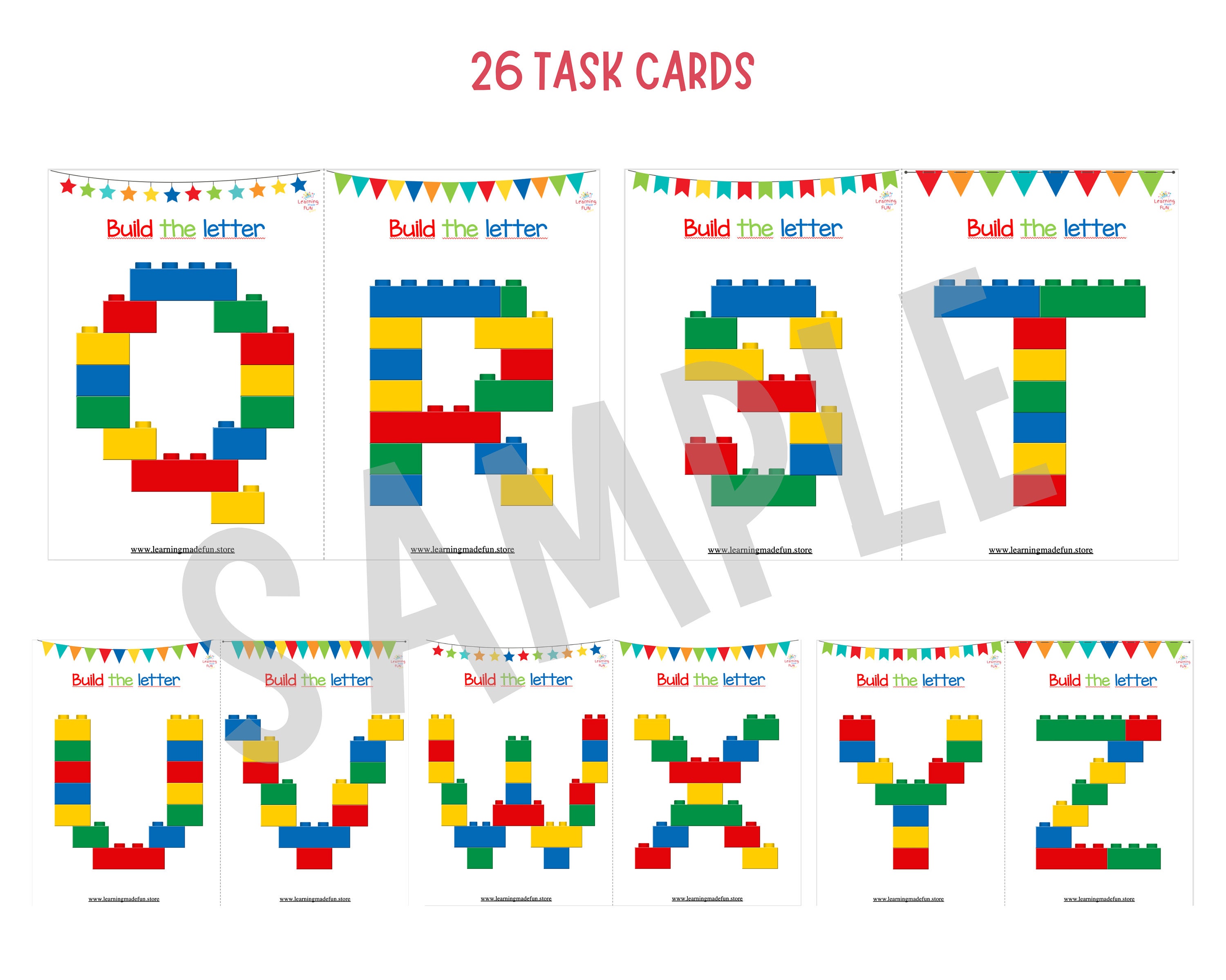 Alphabet Brick Task Cards ABC Building Cards Fine Motor - Etsy