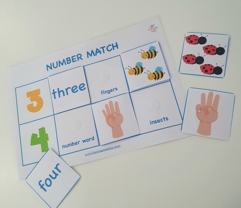 Number Match Printable Activity Preschool Math Number Sense - Etsy