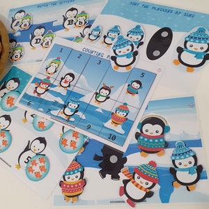 Penguins Busy Book, Toddler Busy Binder, Learning Binder, Preschool ...