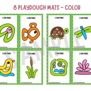 Pond Life Play Dough Mats: Homeschool Activity (digital Download) - Etsy