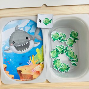 Feed Shark Counting to 20, Printable Flisat Insert, Trofast Insert ...
