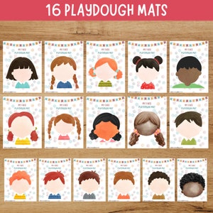 Create a Face Play Dough Mats: Multicultural Kids Activity (digital ...