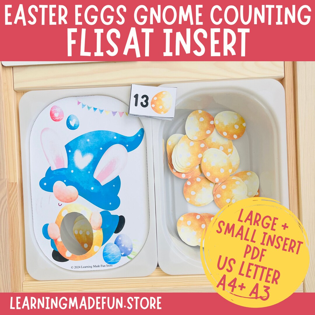Easter Eggs Counting to 20, Printable Flisat Insert, Trofast Insert ...