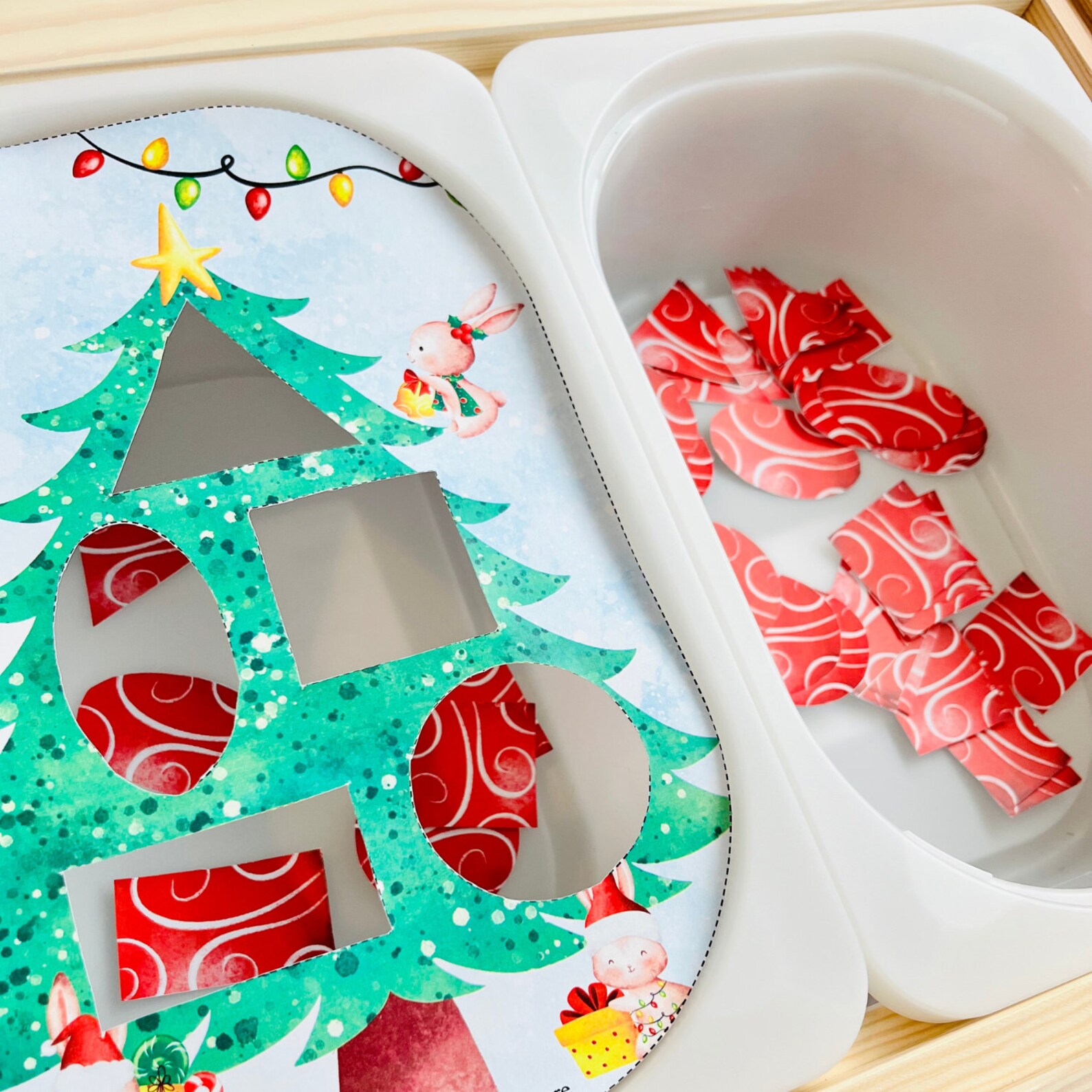 Christmas Shapes Sorting Printable Flisat Insert, Trofast Insert ...