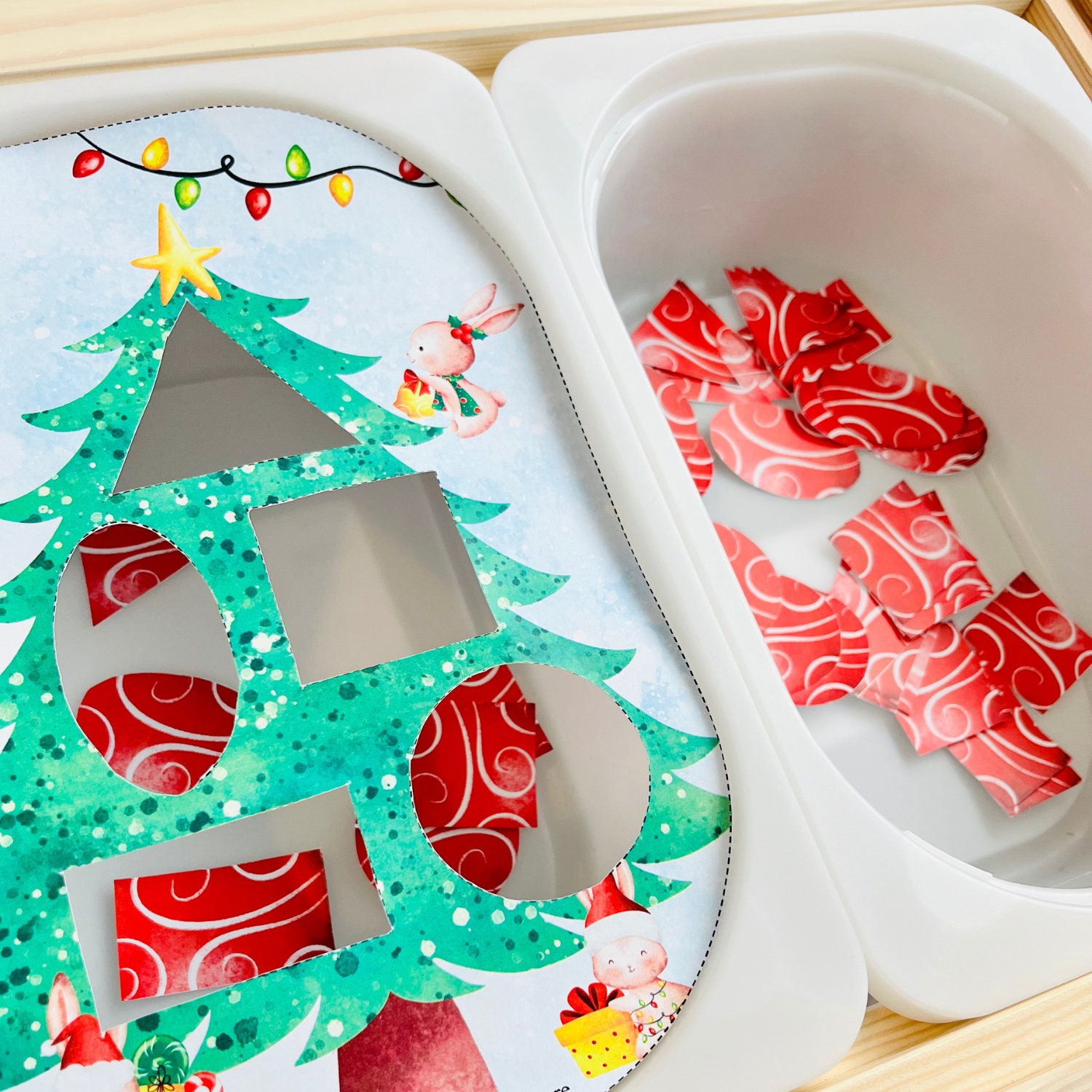 Christmas Shapes Sorting Printable Flisat Insert, Trofast Insert ...