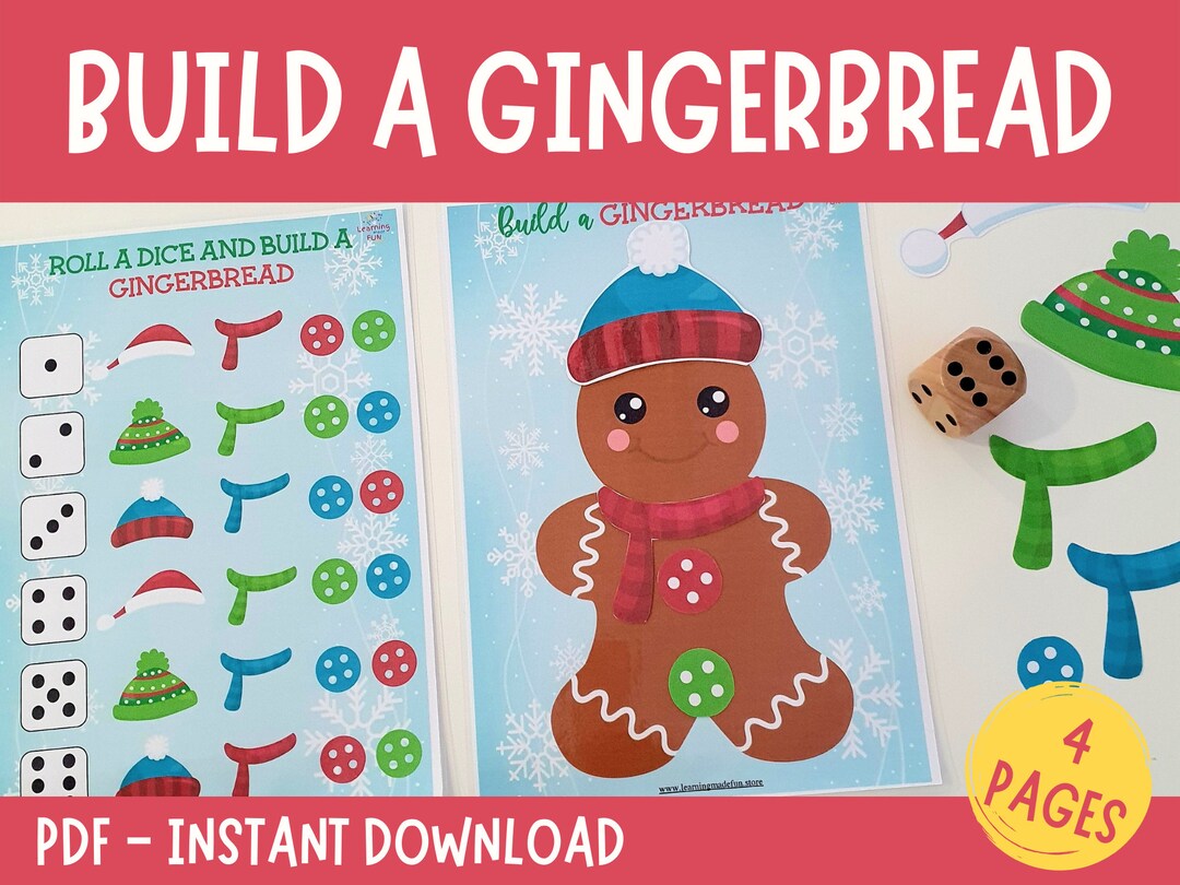 Build a Gingerbread Activity: Toddler Winter Printable (PDF) - Etsy
