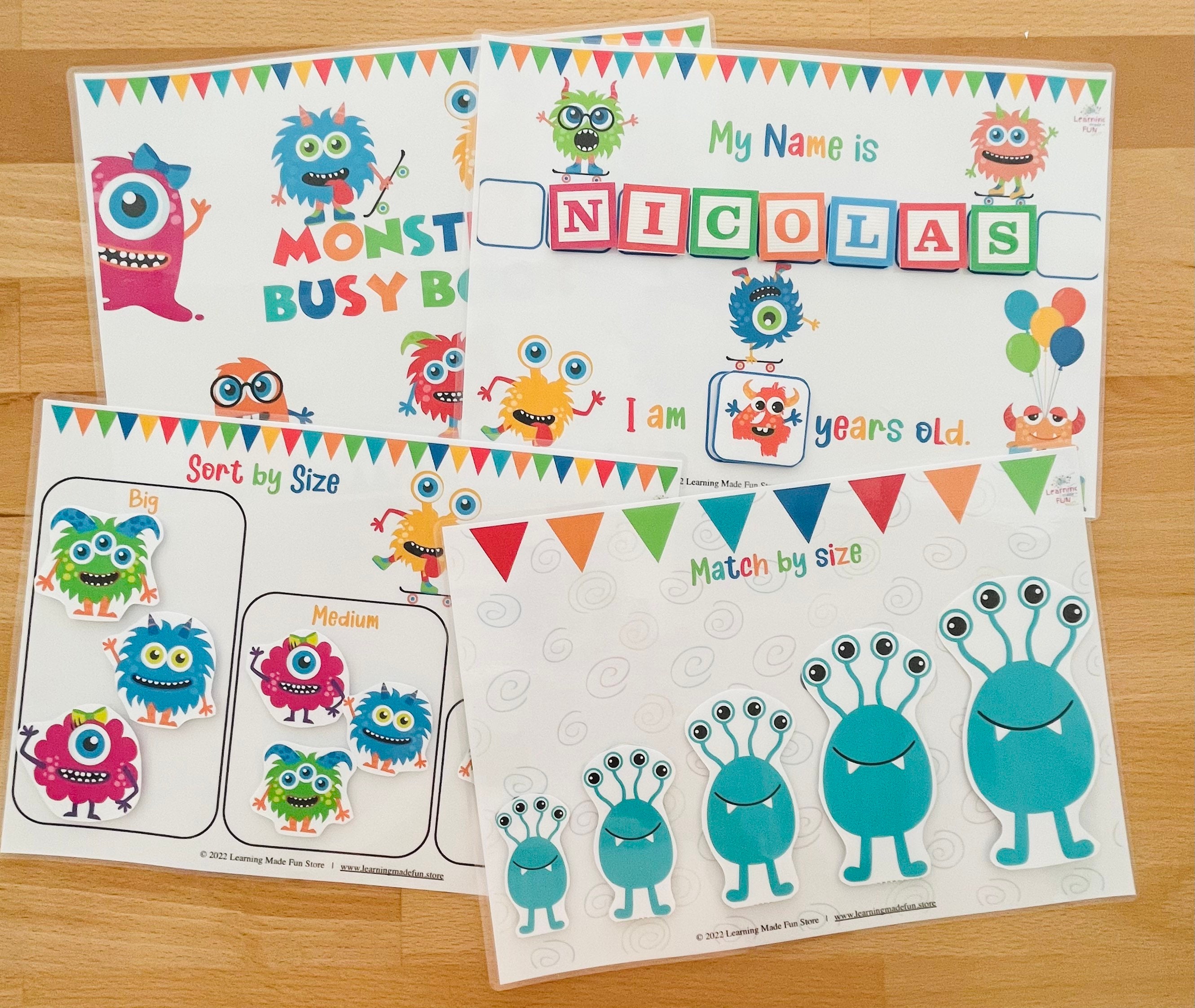 Monsters Toddler Busy Book Preschool Learning Binder - Etsy