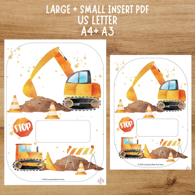Construction Vehicles Counting Flisat Insert, Toddler Pretend Play ...