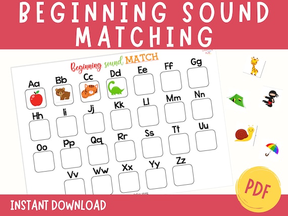 Beginning Sounds Matching Activity Alphabet Practice Letter | Etsy
