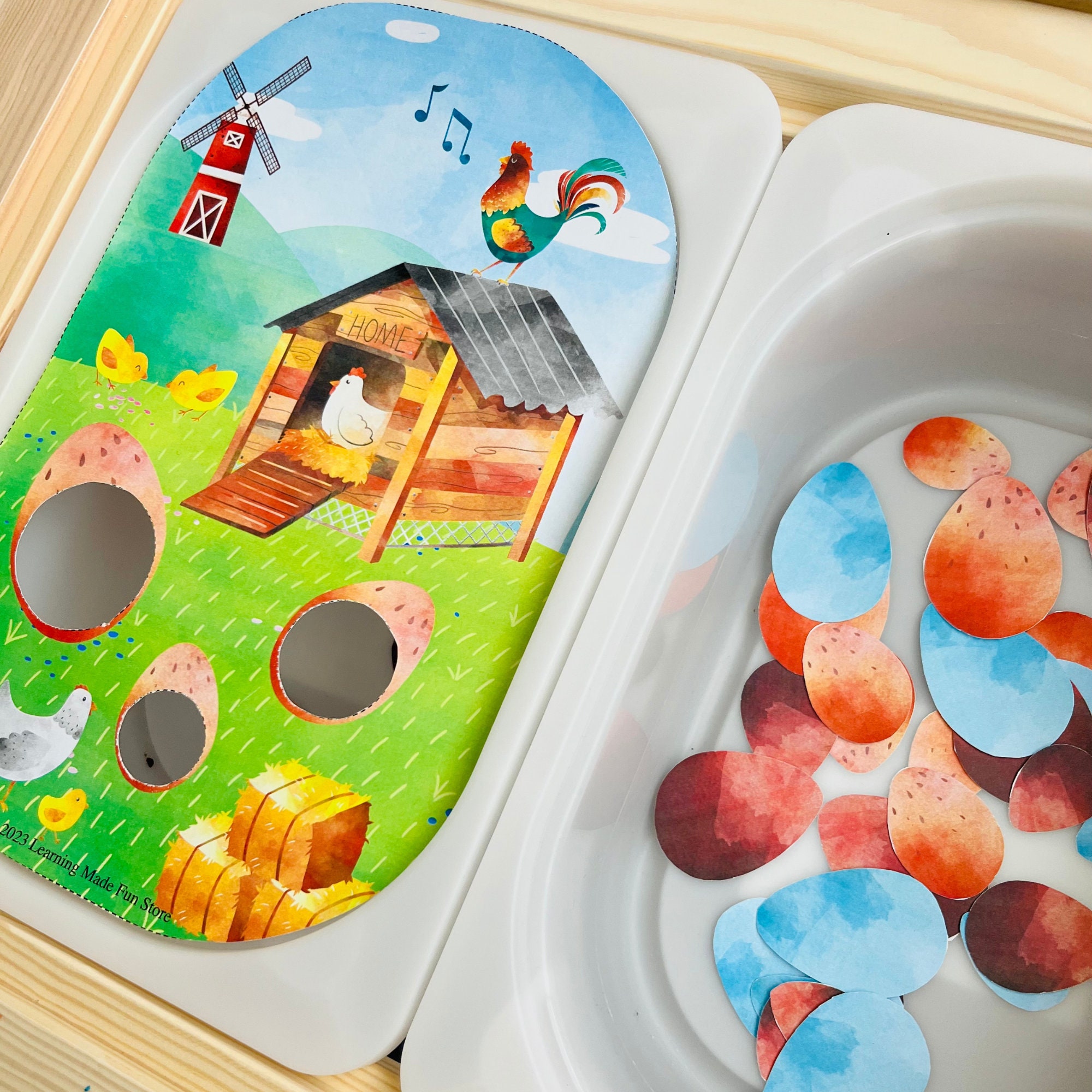 Farm Sort by Size, Printable Flisat Insert, Trofast Insert, Preschool ...