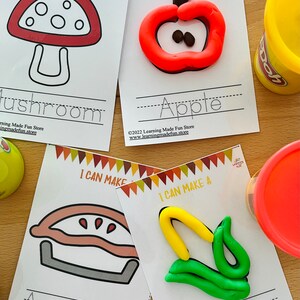 Fall Play Dough Mats Preschool Printables Play Doh Mats Homeschool ...