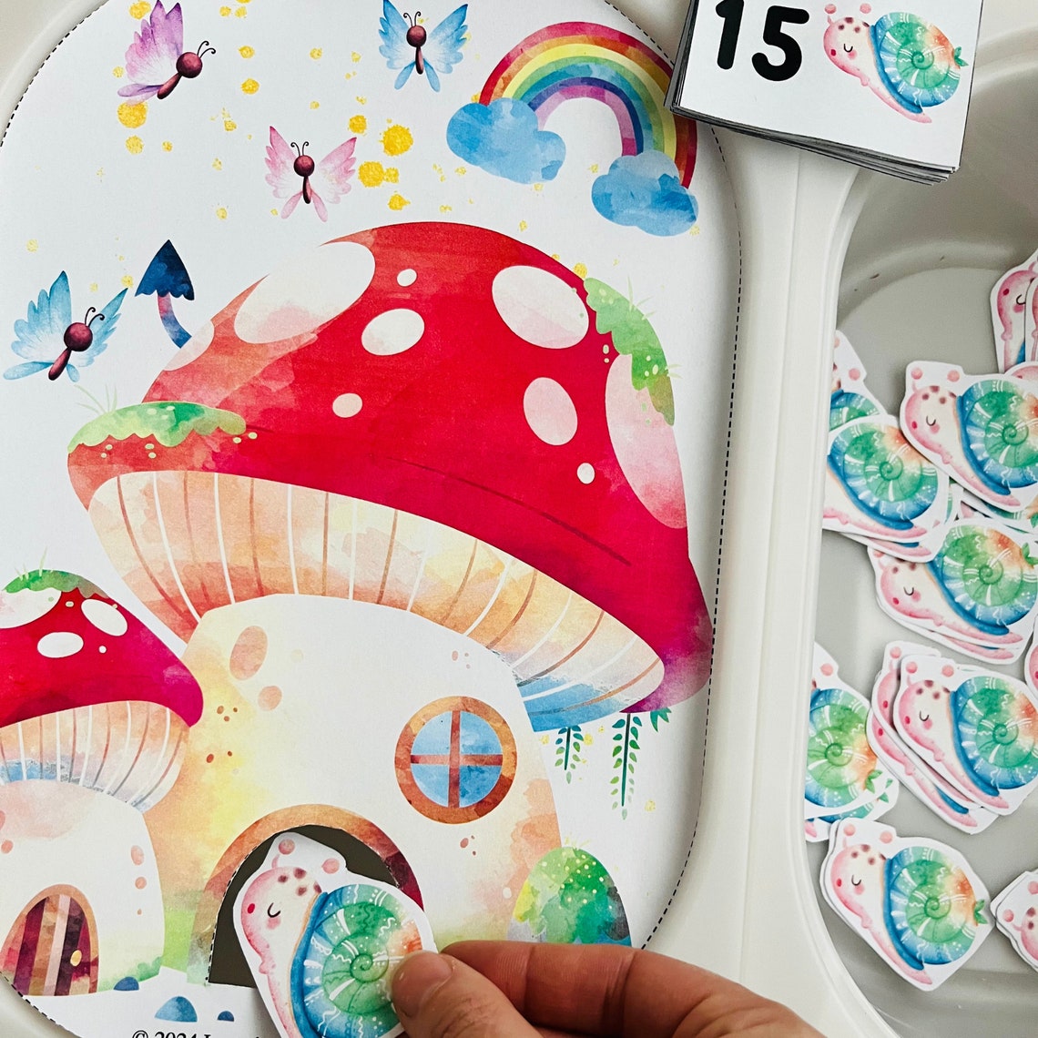 Spring Snails Counting Flisat Insert, Preschool Printable (digital ...