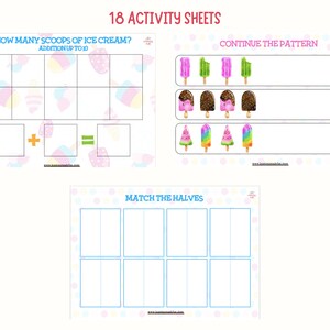 ICE CREAM Printable Busy Book, Summer Busy Book, Preschool & Toddler ...