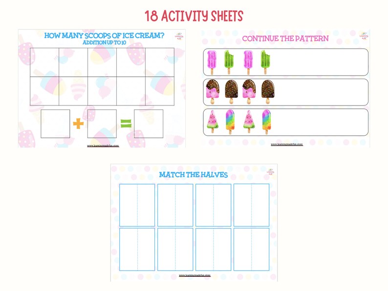 ICE CREAM Printable Busy Book Summer Busy Book Preschool & | Etsy