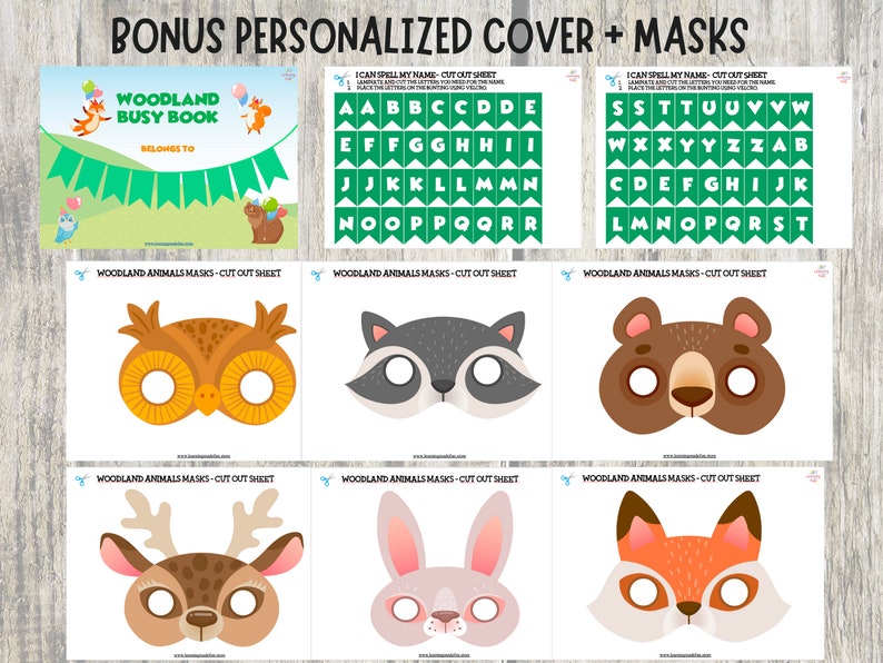 Forest Animals Busy Book Woodland Learning Binder Preschool - Etsy