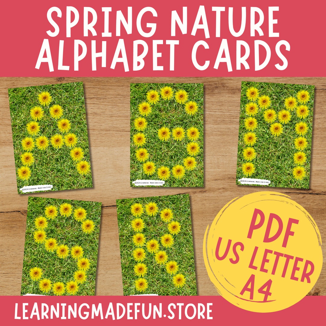 Spring Nature Alphabet Cards: Homeschool Printable (PDF) - Etsy