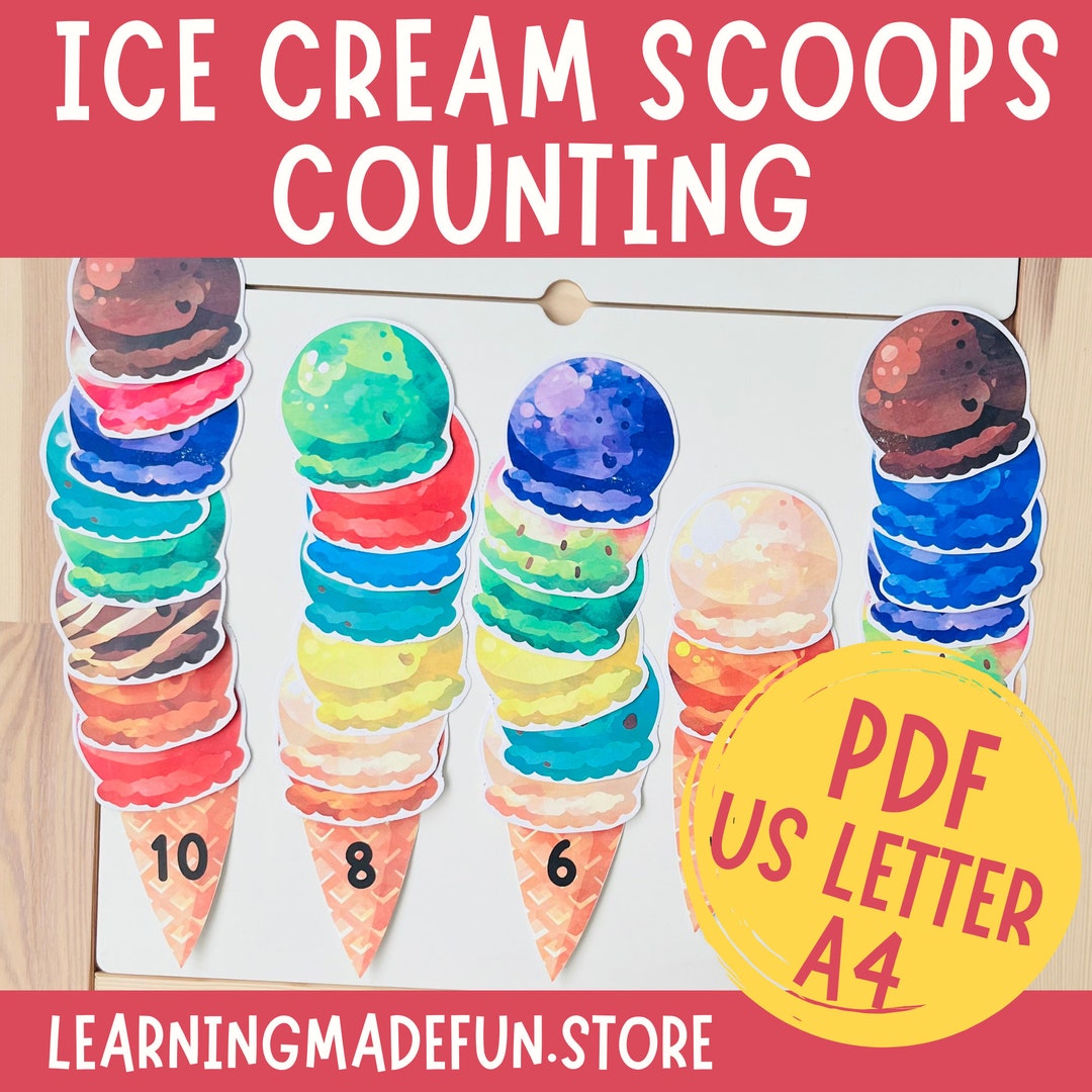 Ice Cream Counting Game: Preschool Math Activity (printable) - Etsy