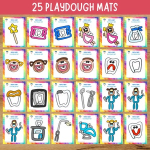 Tooth Fairy Play Dough Mats Printable Play Doh Activity Fine Motor ...