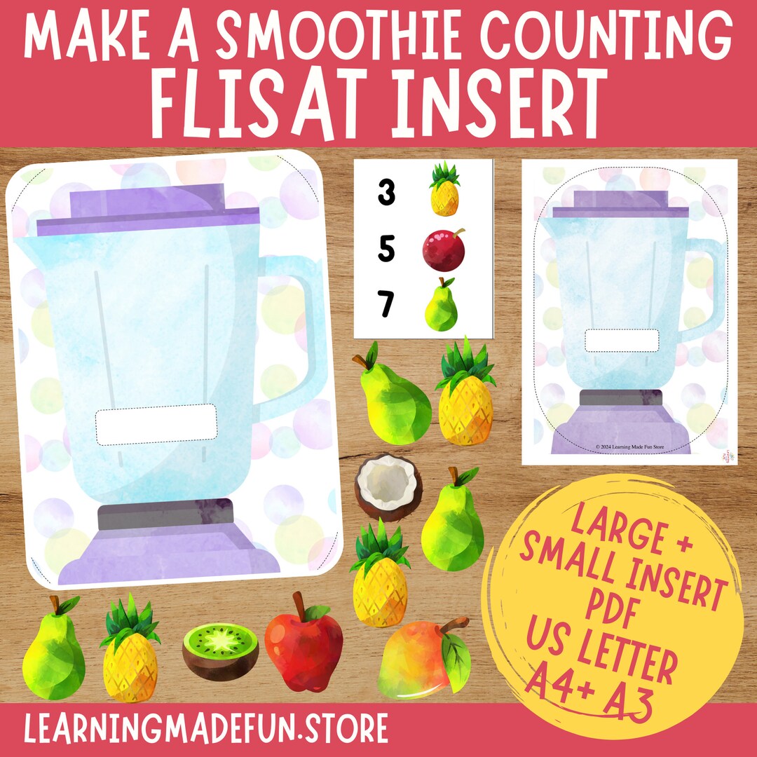 Make a Smoothie Counting, Printable Flisat Insert, Trofast Insert ...