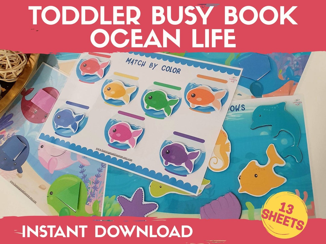 Ocean Busy Book, Busy Book Toddler, Preschool Busy Book, Toddler ...