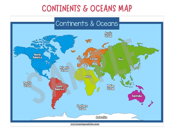World Map Continents And Oceans Cut And Paste Activity King Virtue