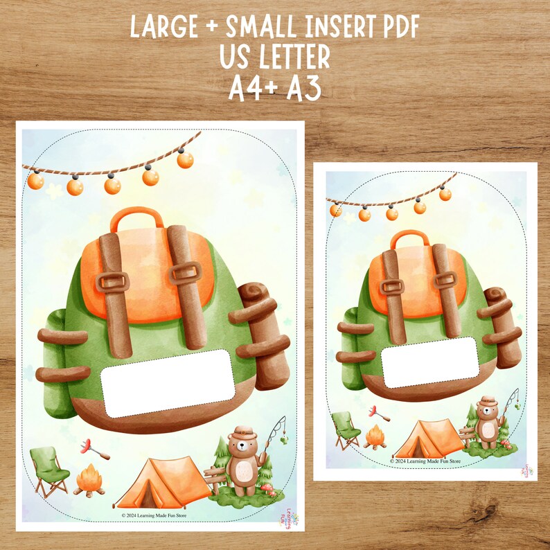 Camping Backpack Counting Flisat Insert, Preschool Pretend Play ...