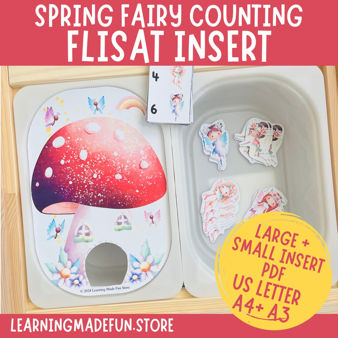 Spring Fairy Counting, Printable Flisat Insert, Trofast Insert ...