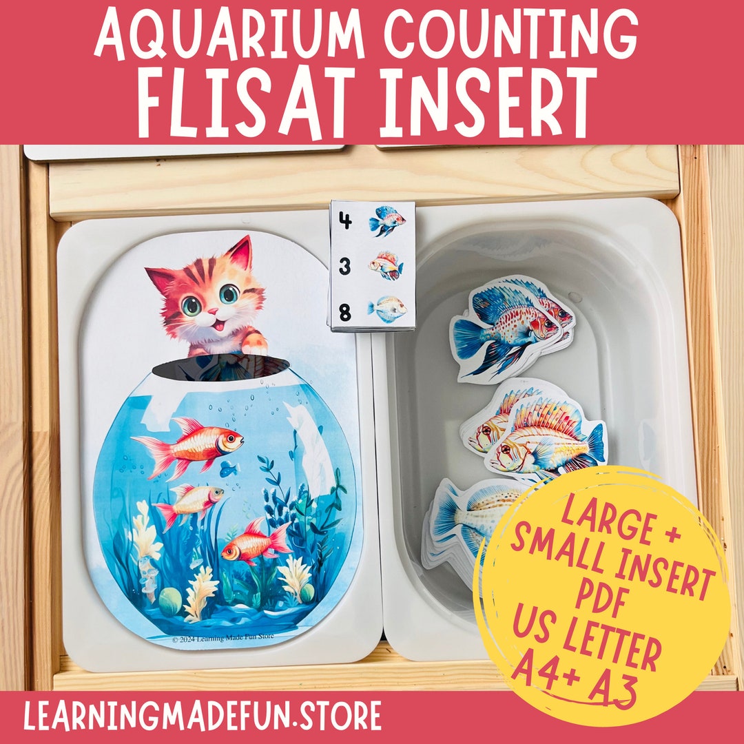 Aquarium Counting, Printable Flisat Insert, Trofast Insert, Preschool ...