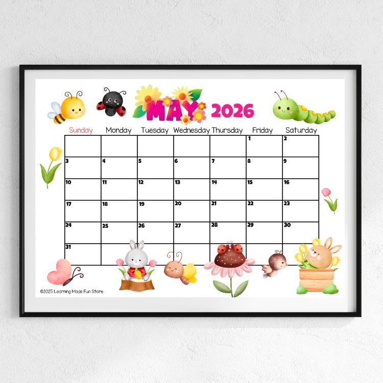 Printable 2025-2026 School Year Monthly Calendar for Kids – Back to ...