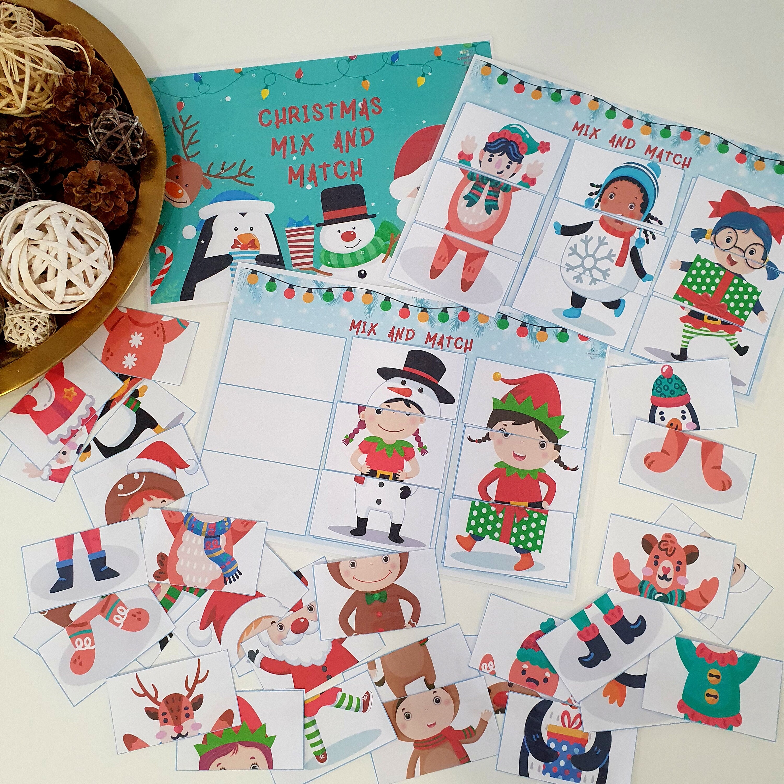 Christmas Matching Game for Toddlers Busy Book Printable for | Etsy