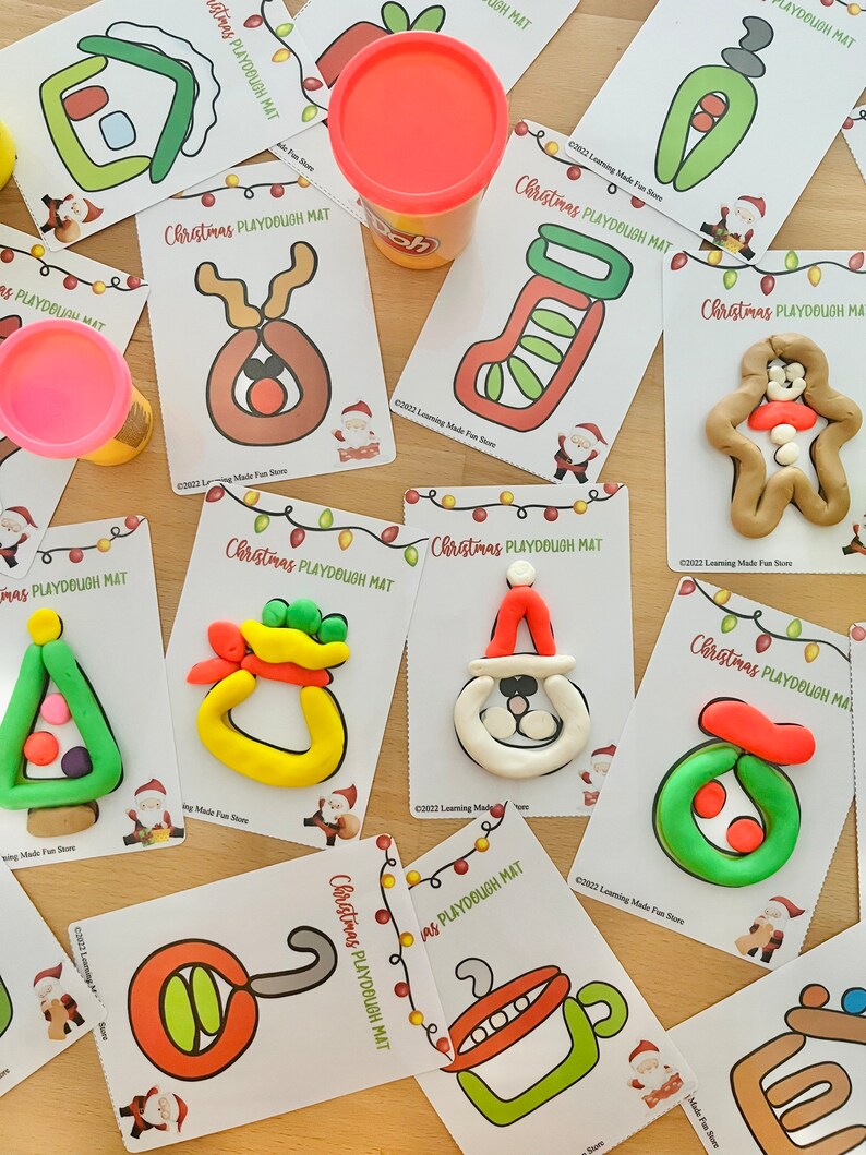 Christmas Play Dough Mats: Montessori Toddler Activities (PDF) - Etsy