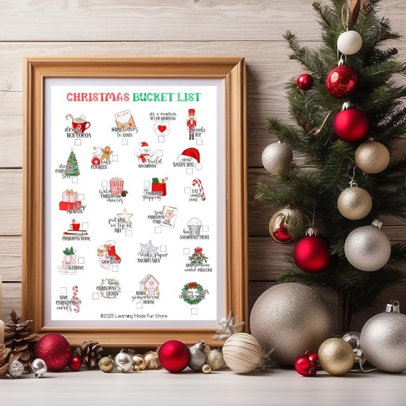 Christmas Bucket List for Kids Printable | Holiday Activity Checklist ...