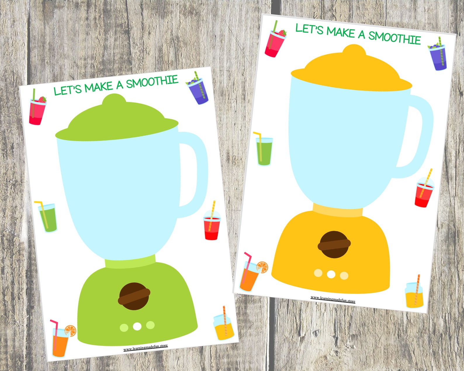 Smoothie Counting Game: Preschool Math Pretend Play (PDF) - Etsy