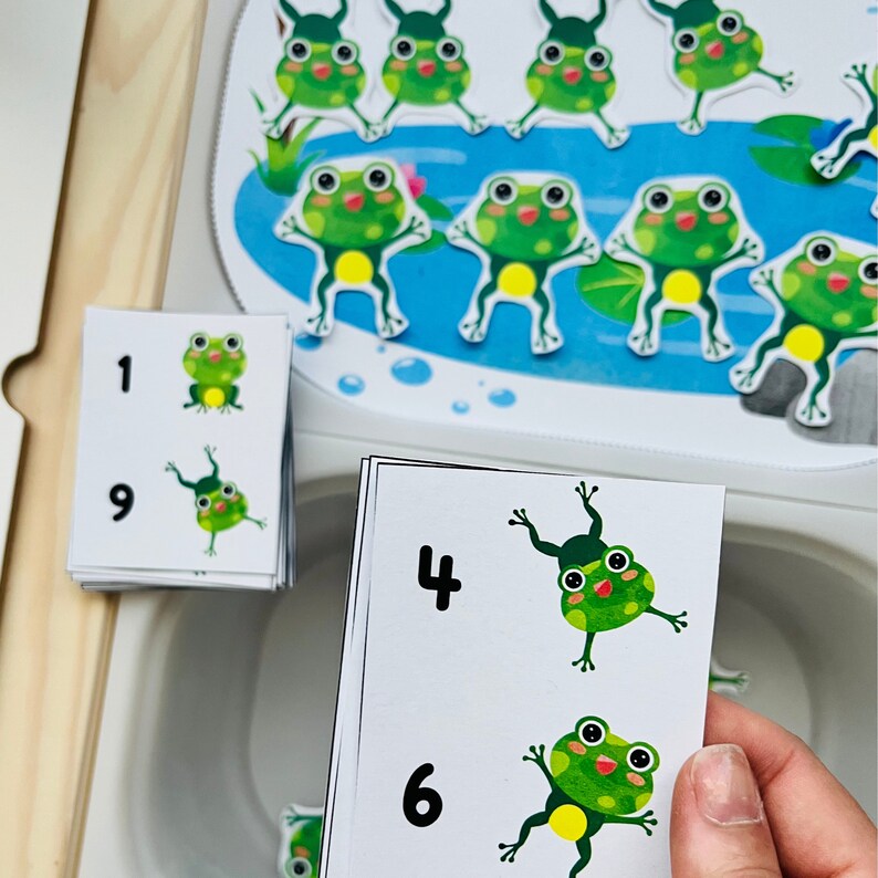 Frogs Counting Game, Printable Flisat Insert, Trofast Insert, Preschool ...