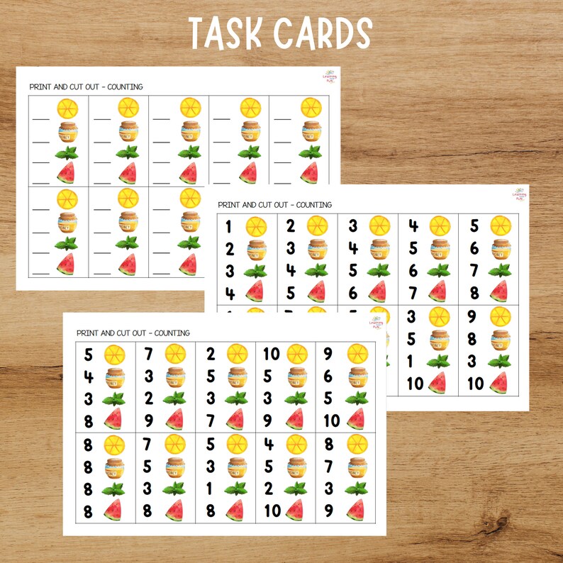 Watermelon Lemonade Flisat Insert, Counting Activity (printable PDF) - Etsy