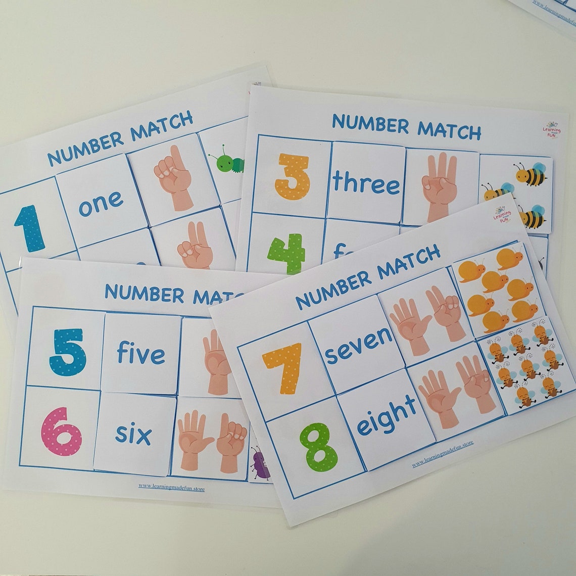 Number Match Printable Activity Preschool Math Number Sense - Etsy