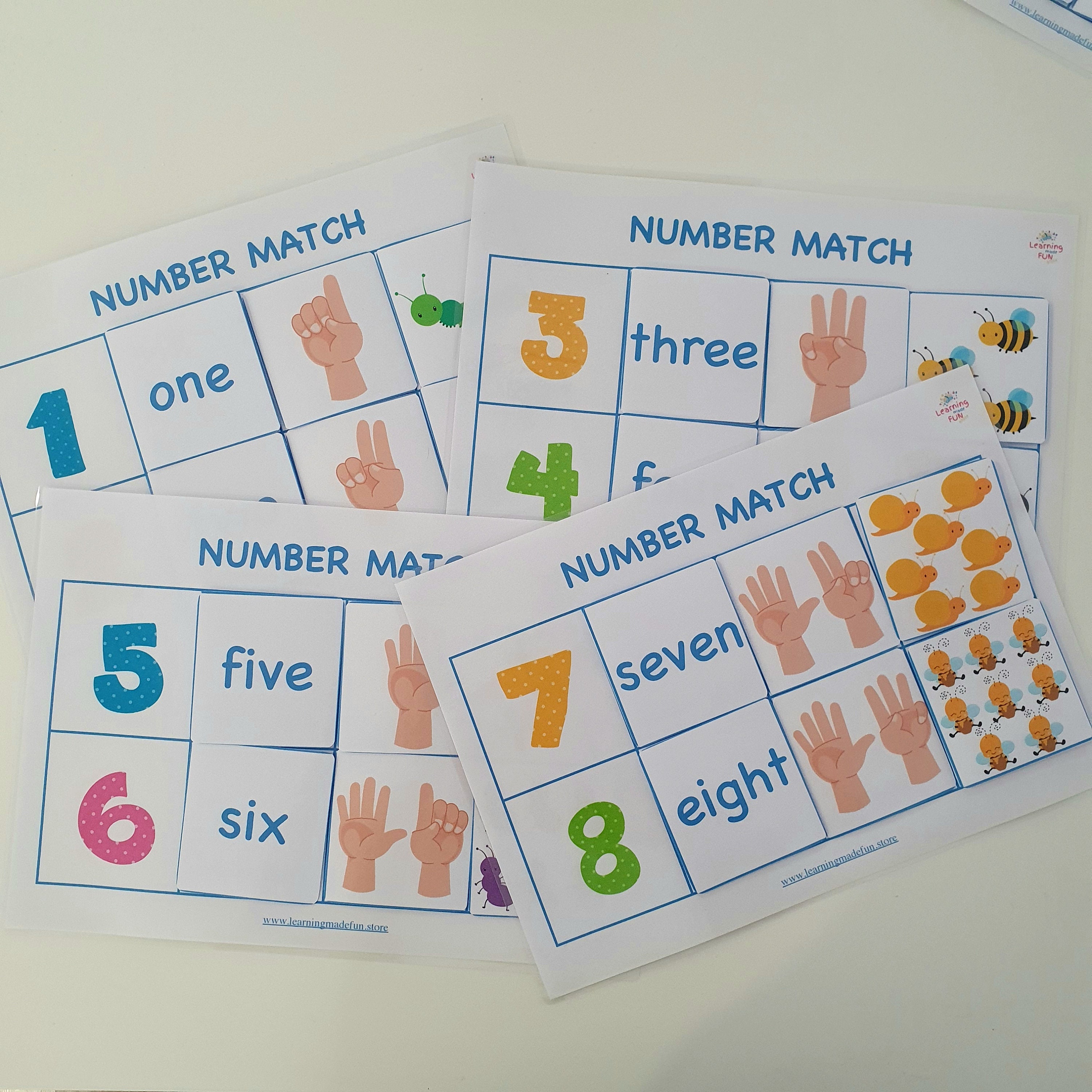 Number Match Printable Activity Preschool Math Number Sense - Etsy