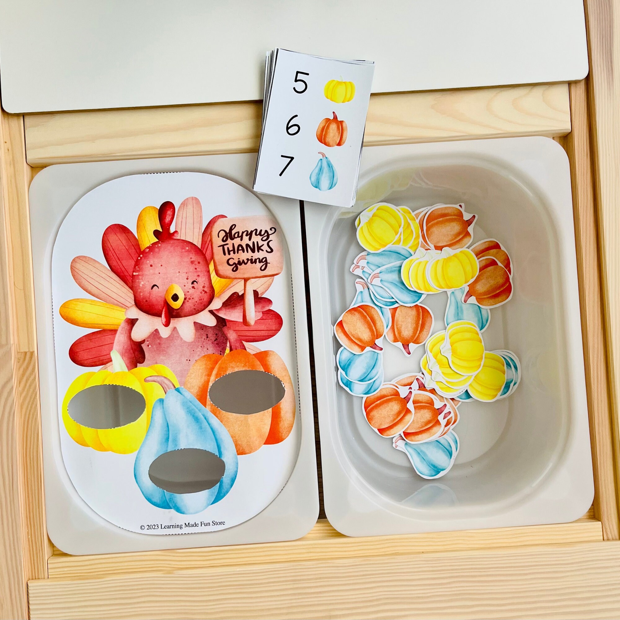 Thanksgiving Counting Printable Flisat Insert, Trofast Insert ...